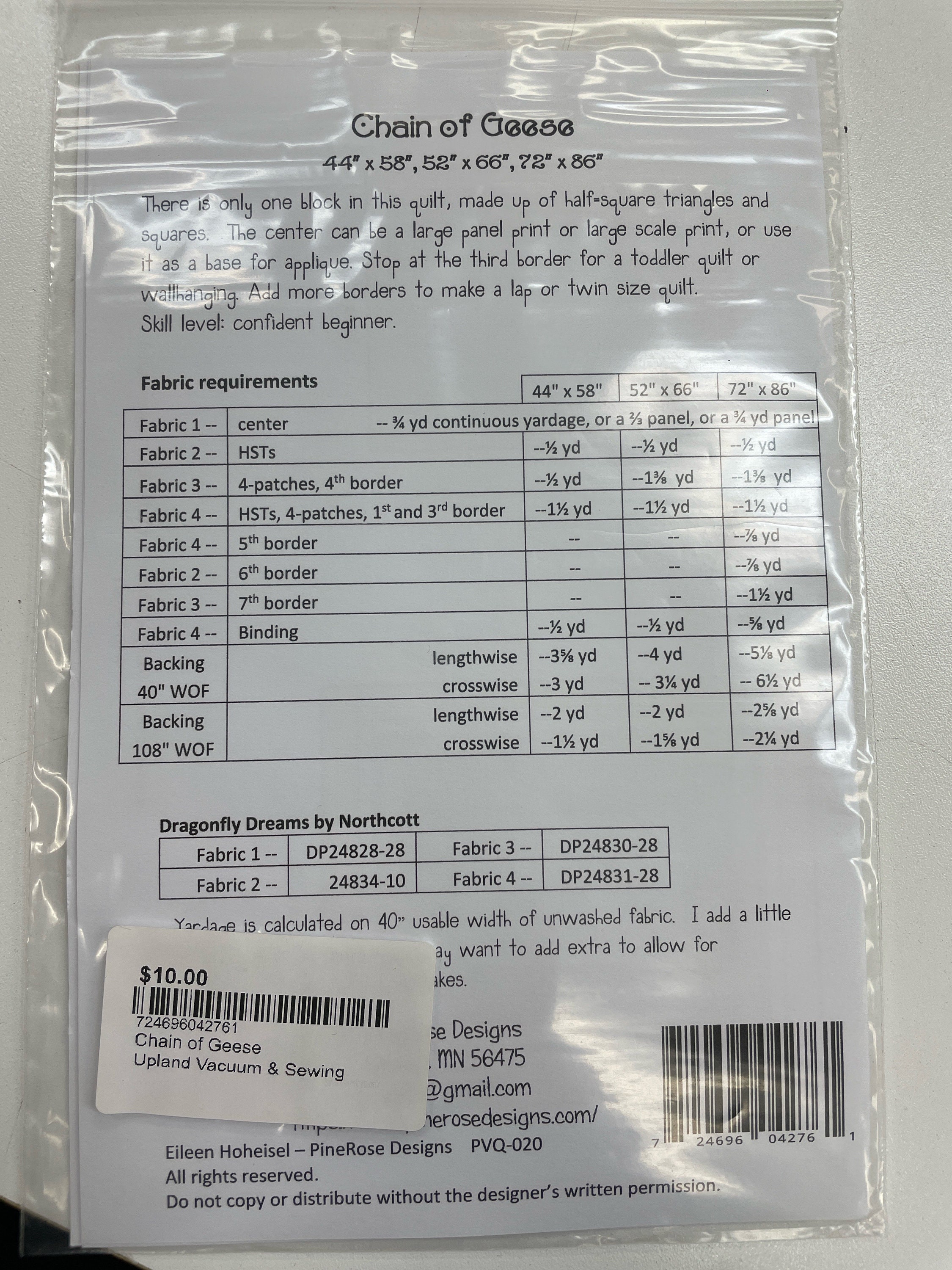 Pinerose Designs Chain of Geese Pattern - Etsy