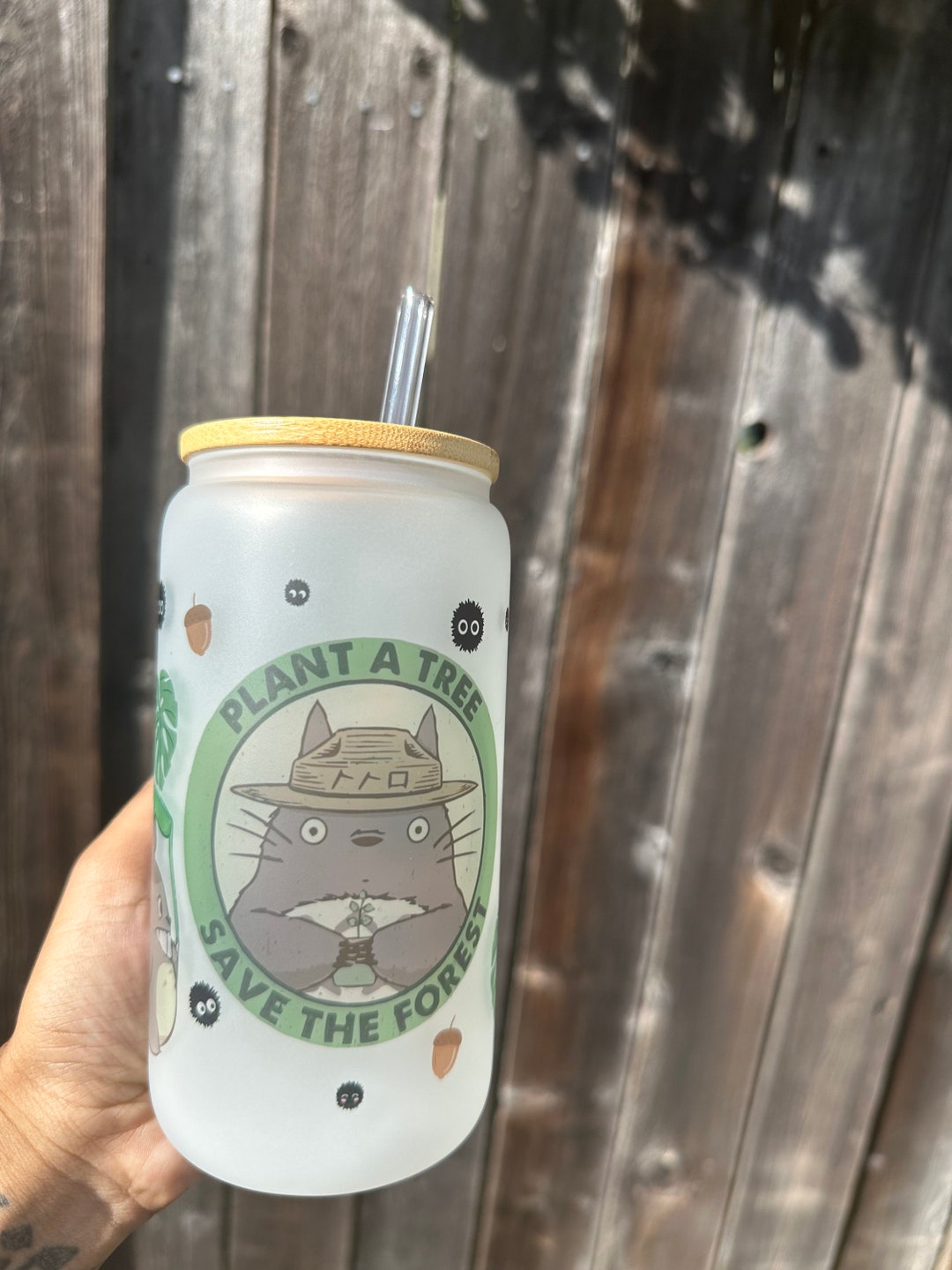 Totoro Glass Cup Cute Glass Cup Last Minute Gifts Birthday Gift Holiday ...