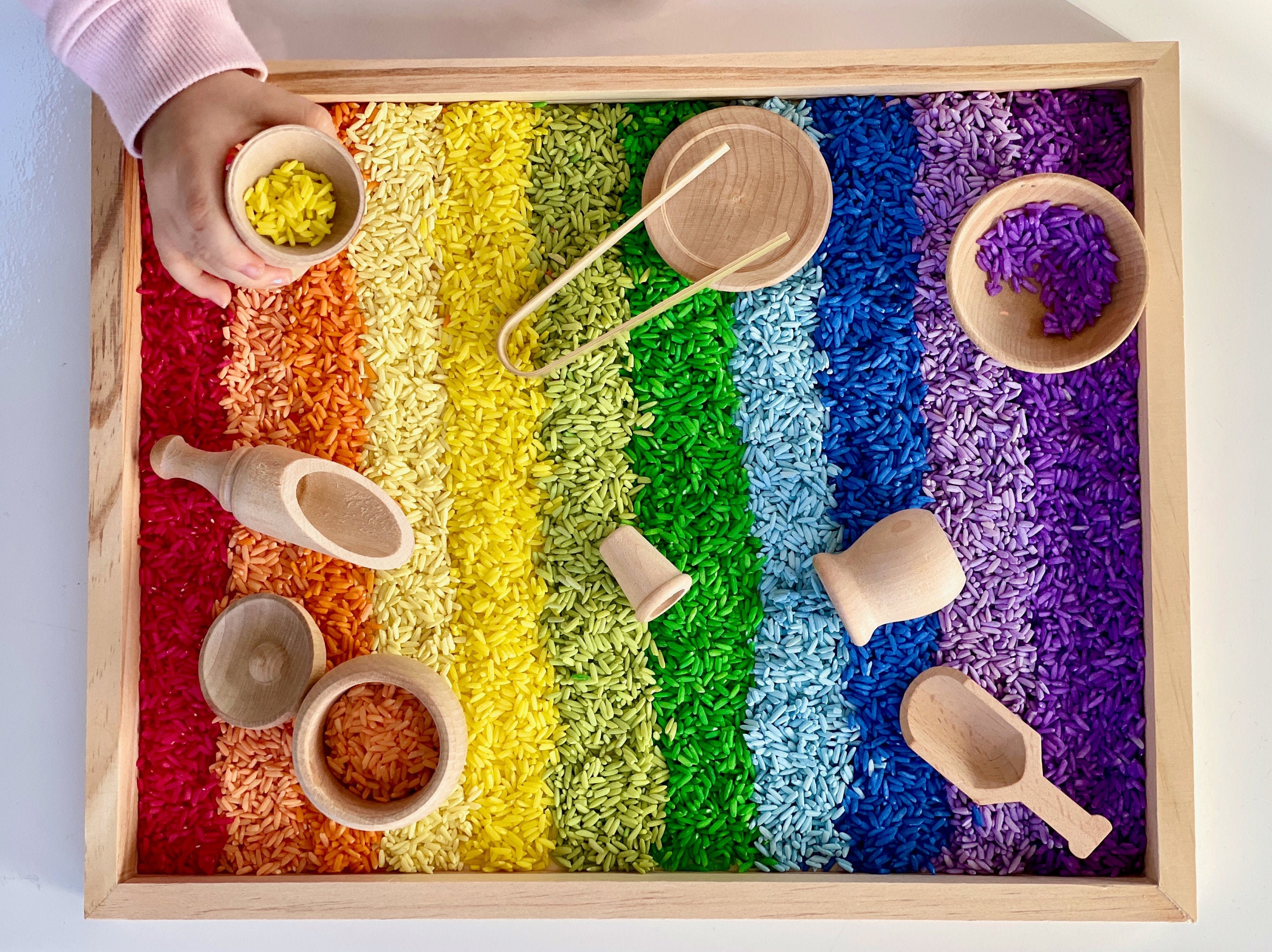 Wooden Sensory Tray With Sensory Play Tool Set Sensory Bin | Etsy