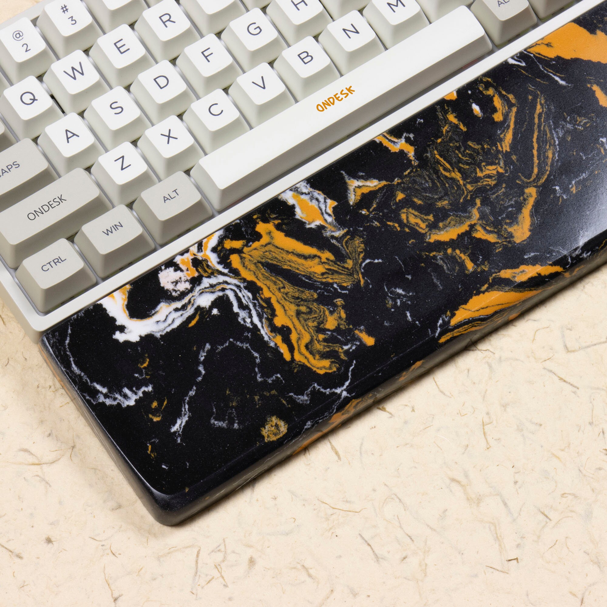 Marble Quartz Stone Wrist Rest Keyboard Black Orange White - Etsy Canada