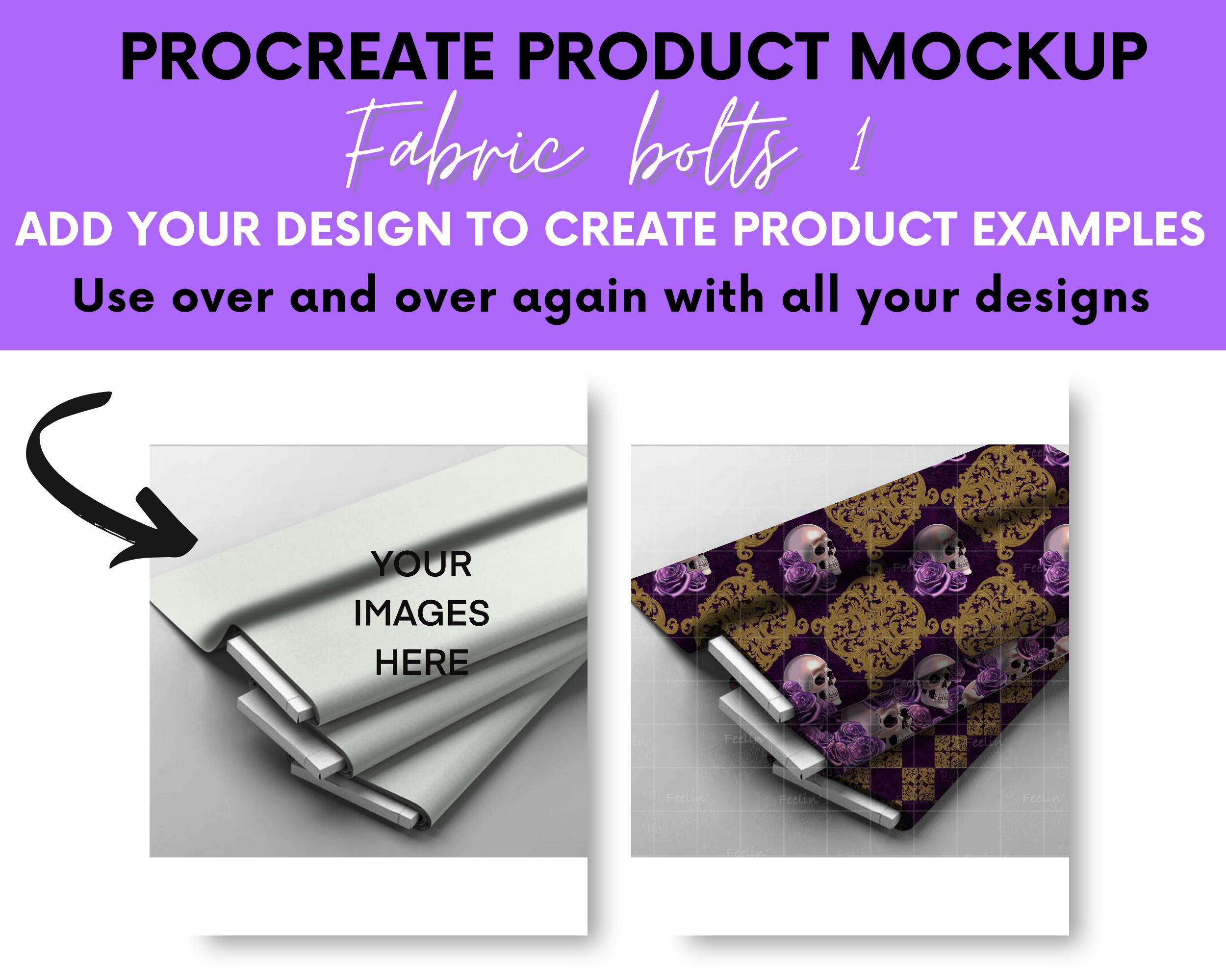 Procreate Mockup Fabric Bolts Seamless Pattern Design Mockup, Mock up ...