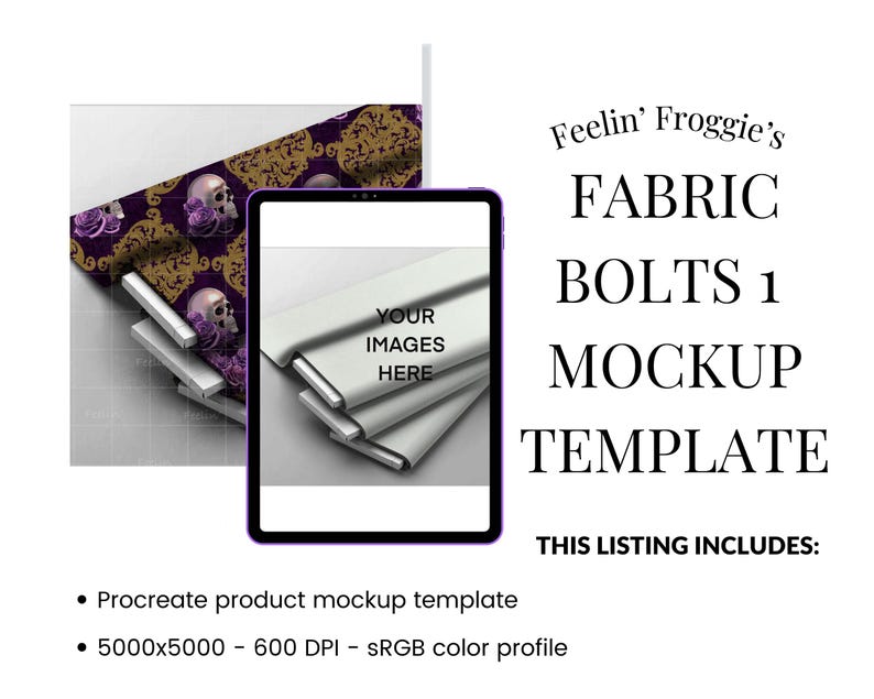 Procreate Mockup Fabric Bolts Seamless Pattern Design Mockup, Mock up ...