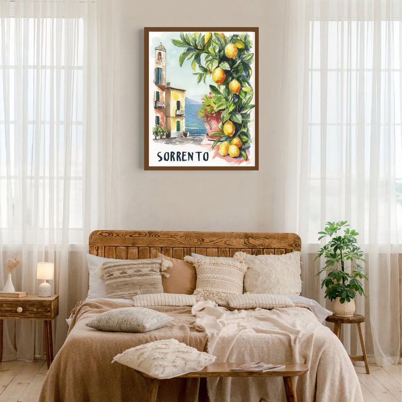 Sorrento Lemon Tree Watercolor Print, Italian Riviera Wall Art, Amalfi ...