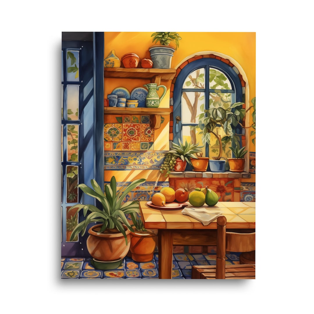 Buy Mexican Kitchen Watercolor Print, Traditional Latin Home Decor ...
