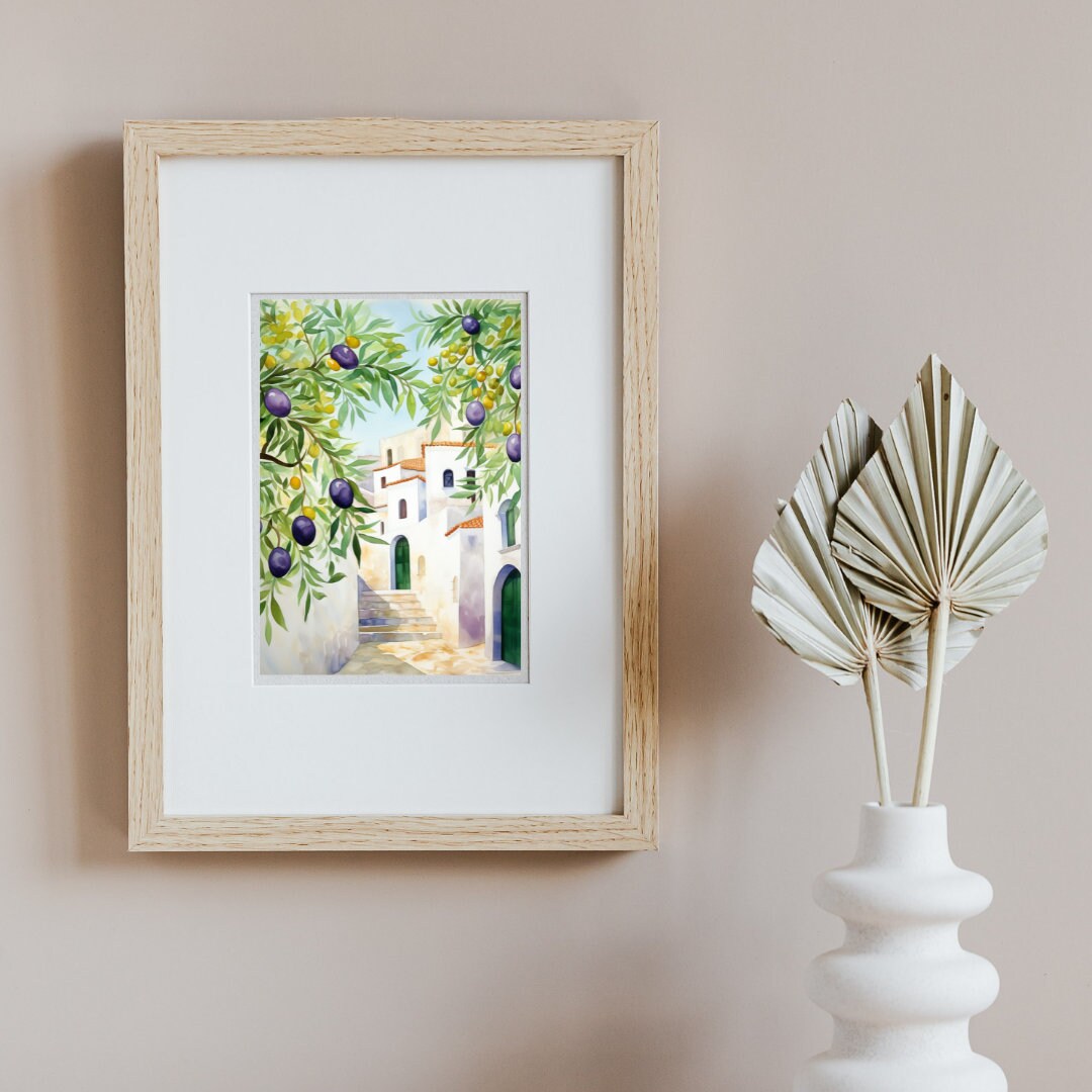Apulia Olive Grove Watercolor Print Italian Travel Wall Art, Puglia ...