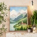 Bavarian Alps Watercolor Print, Germany Alpine Landscape, Mountain Wall ...