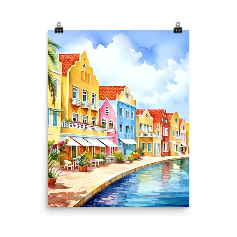 Curacao Colorful Poster - Etsy