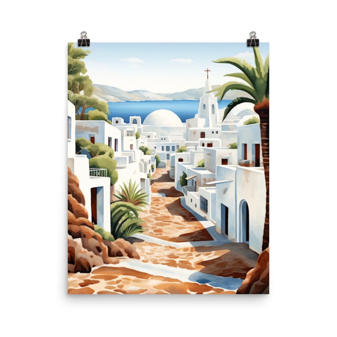 Lanzarote Watercolor Print Canary Islands Home Decor Spain - Etsy