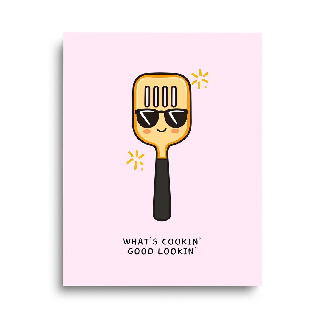 Funny Spatula Print, Quirky Kitchen Wall Art, Witty Cooking Poster, Fun ...
