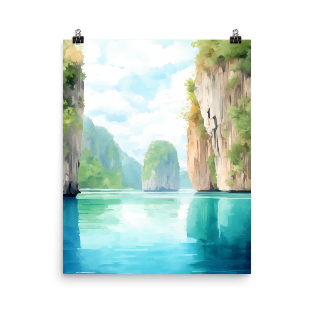 Palawan Watercolor Print | Philippines Travel Gift | Coastal Landscape ...