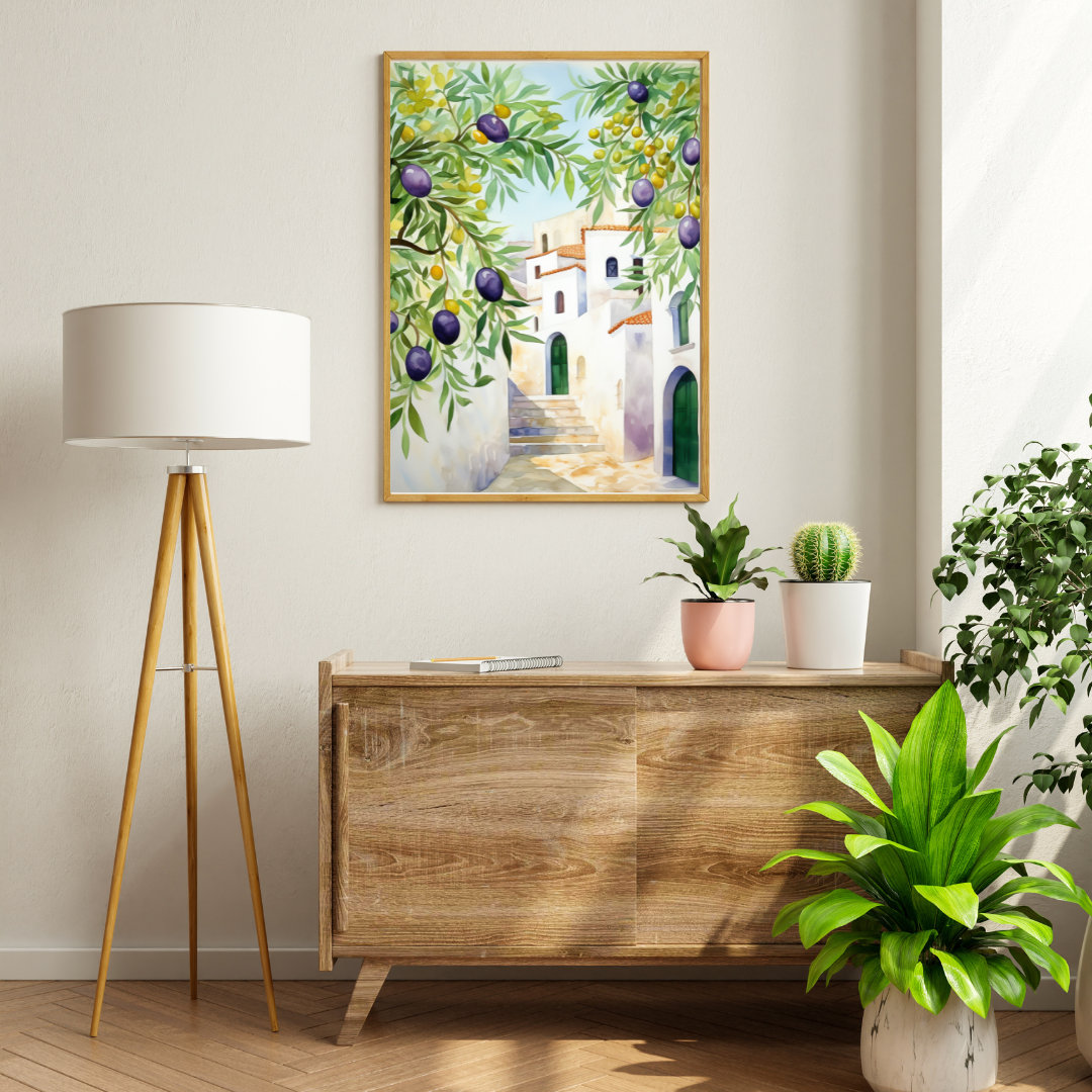 Apulia Olive Grove Watercolor Print Italian Travel Wall Art, Puglia ...