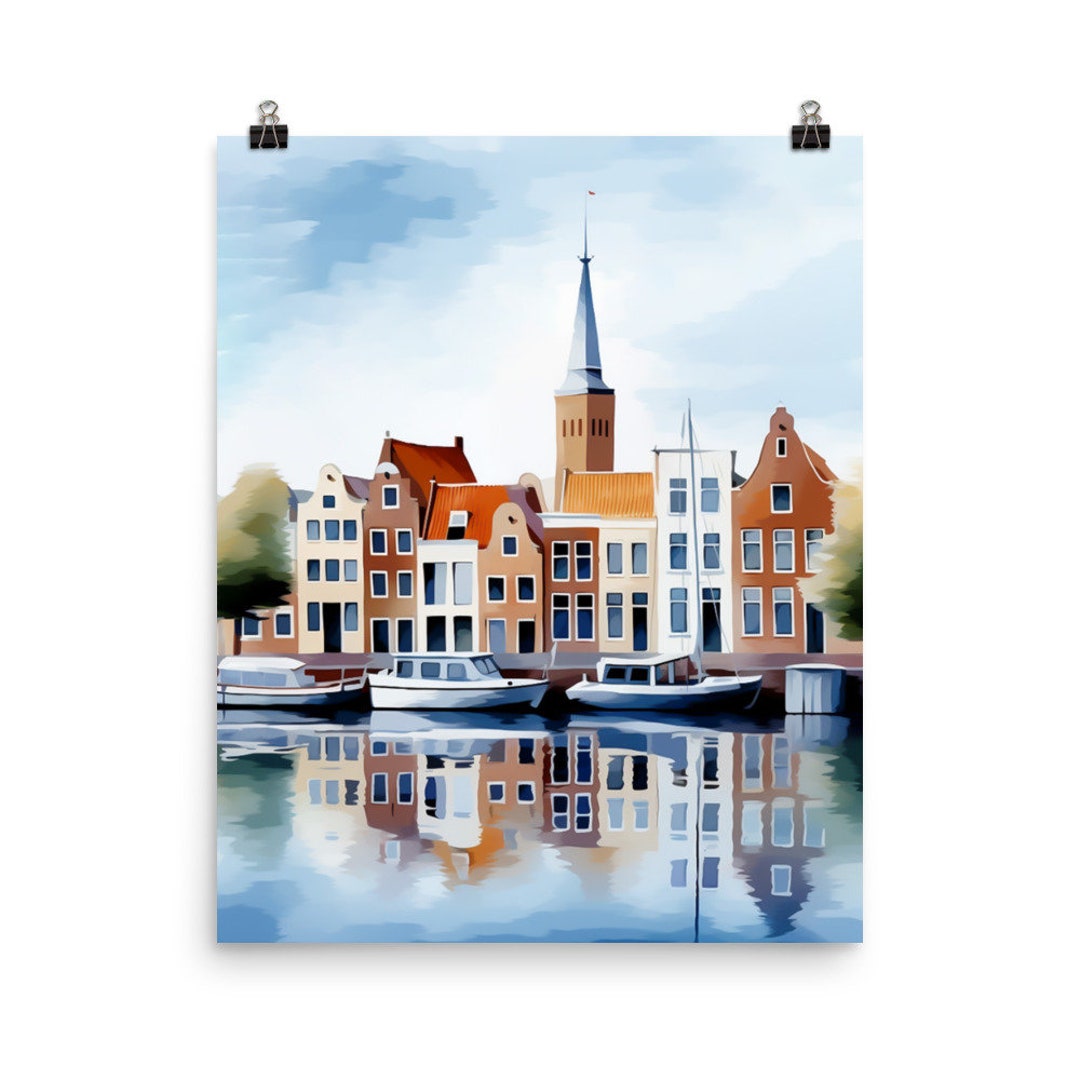 Rotterdam Watercolor Print | Netherlands Travel Gift | Holland Wall Art ...