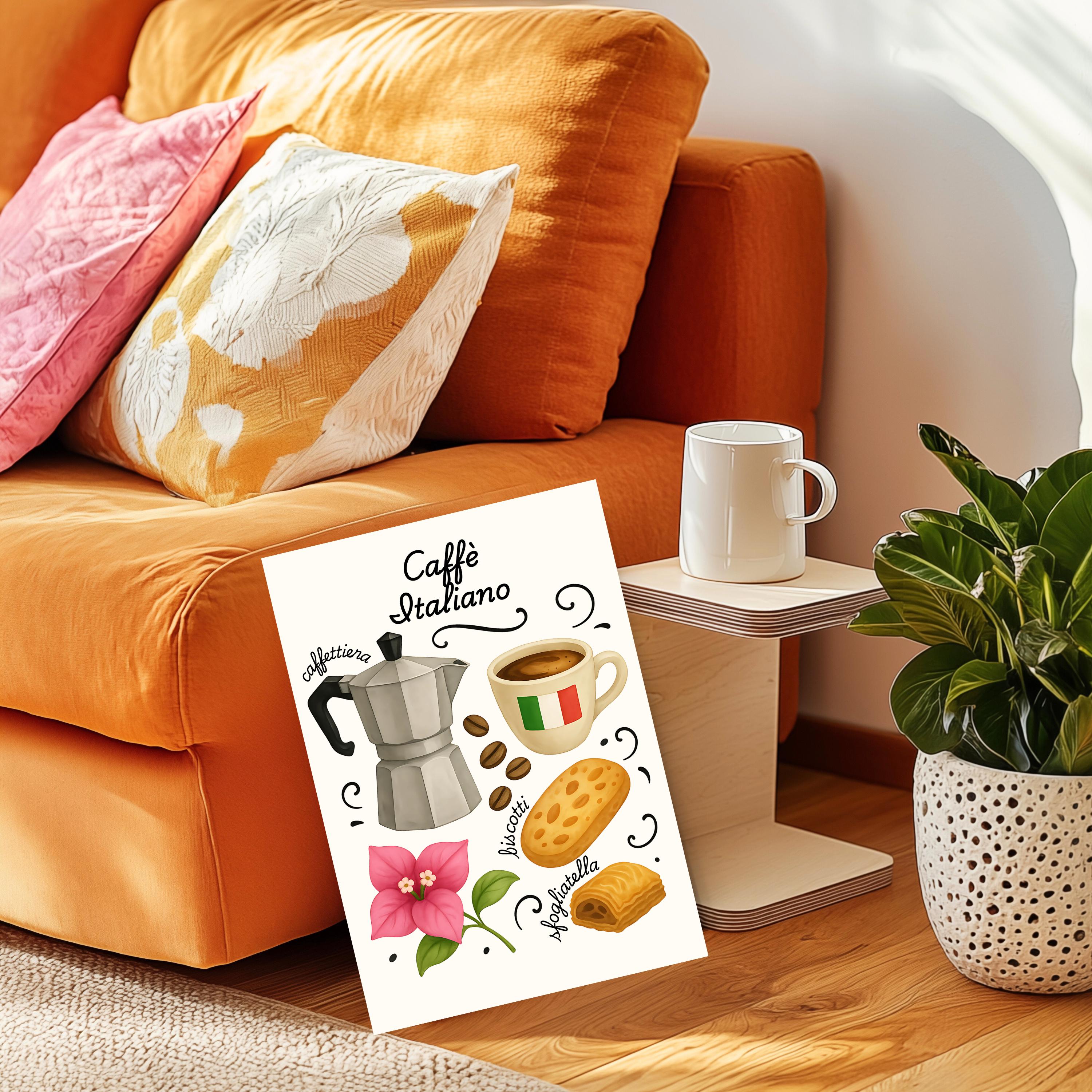 Italian Cafe Print, Biscotti Espresso Kitchen Wall Art, Italy Coffee ...