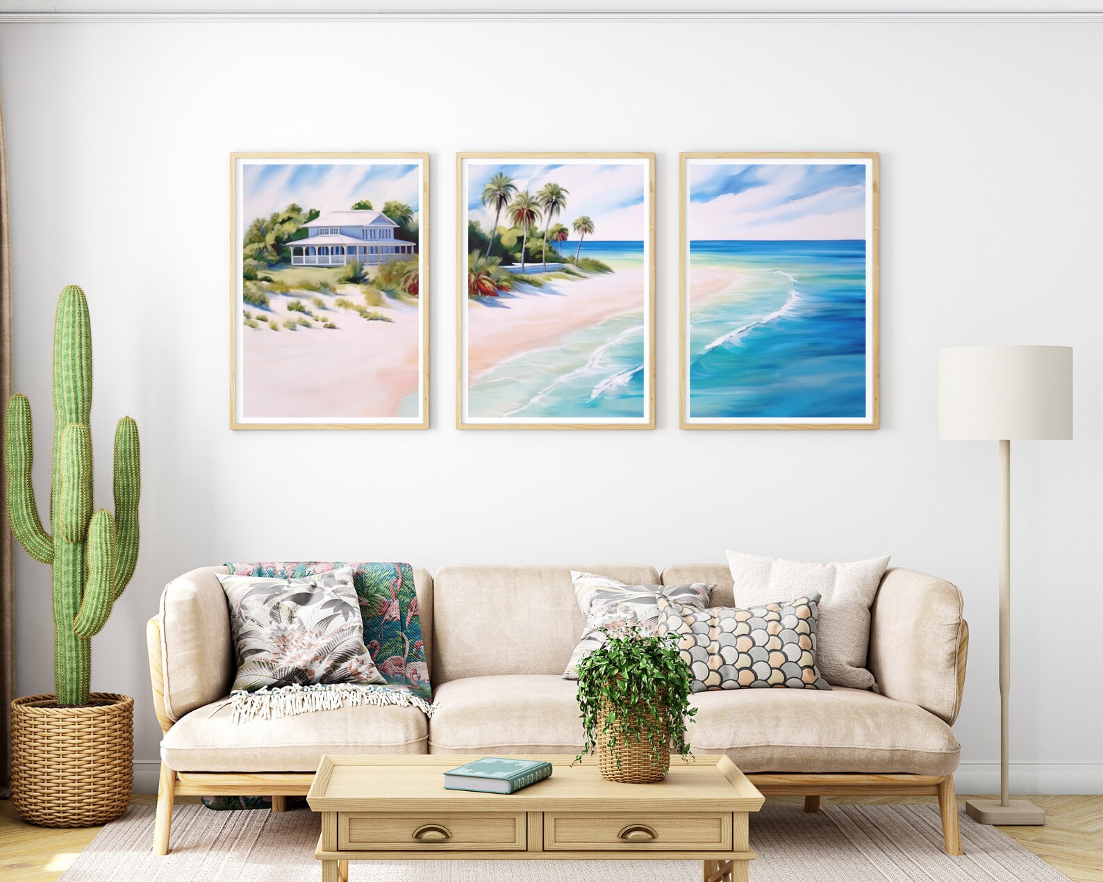 Anna Maria Island Watercolor Print Set of 3, Tropical Florida Beach ...