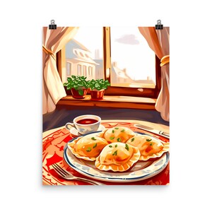 Polish Pierogi Watercolor Print Dumpling Art Polish Food Poland Travel ...