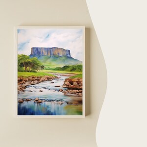 Mount Roraima Watercolor Print, Venezuela Wall Art, South America ...