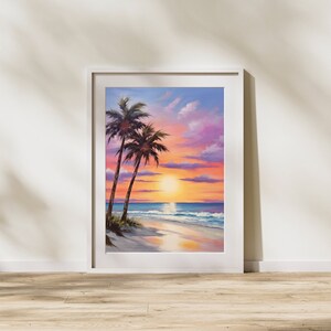 Siesta Key Watercolor Print, Florida Sunset Wall Art, Gulf of Mexico ...