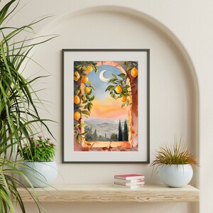 Lemon Tree Arch Watercolor Print | Citrus Wall Art | Mediterranean Home ...