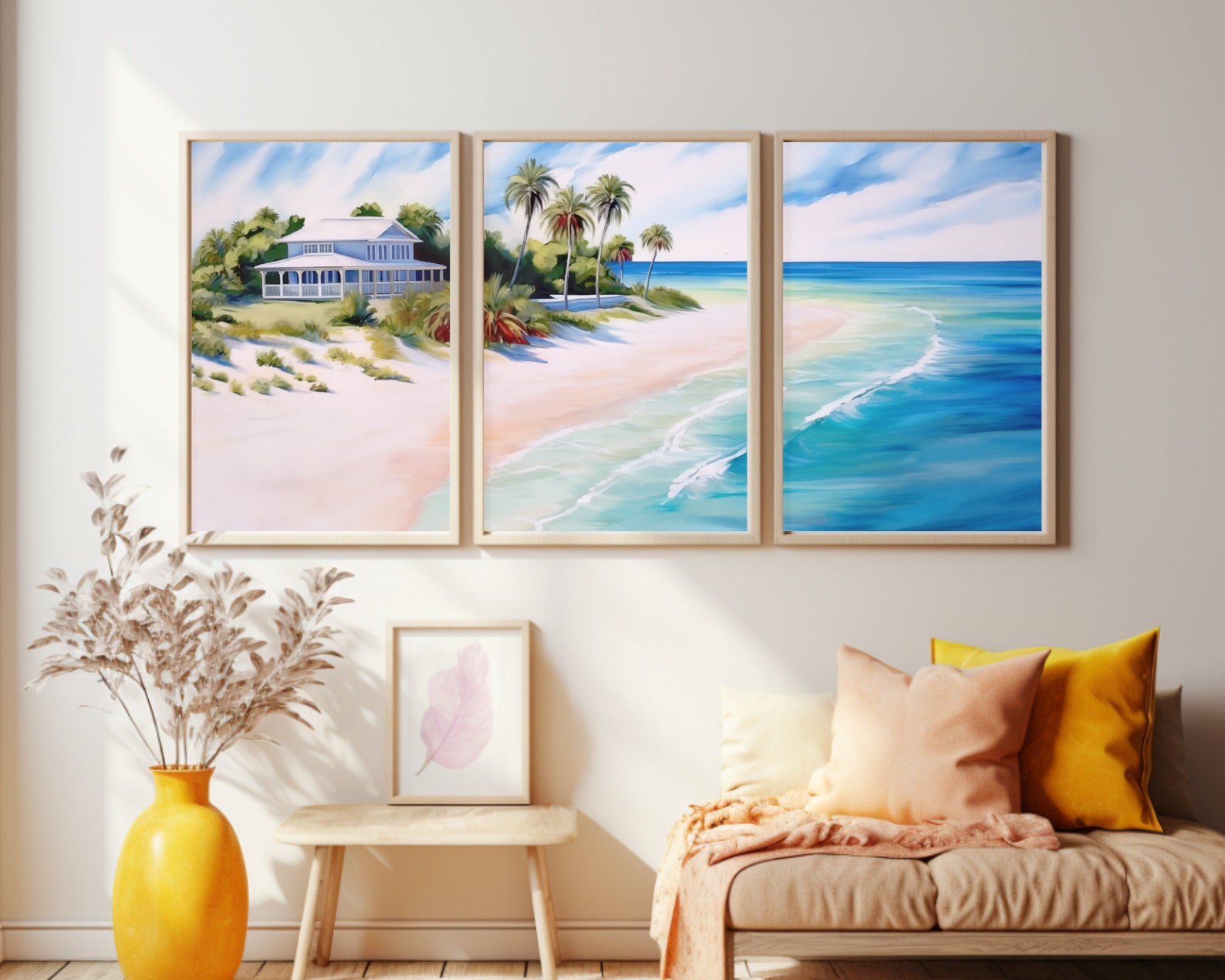 Anna Maria Island Watercolor Print Set of 3, Tropical Florida Beach ...