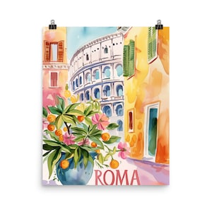 Roma Watercolor Print | Italy Travel Gift | Rome Wall Art | Italian ...
