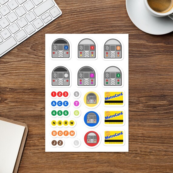 NYC Subway Stickers MTA Lines Metrocard and Trains 22 | Etsy