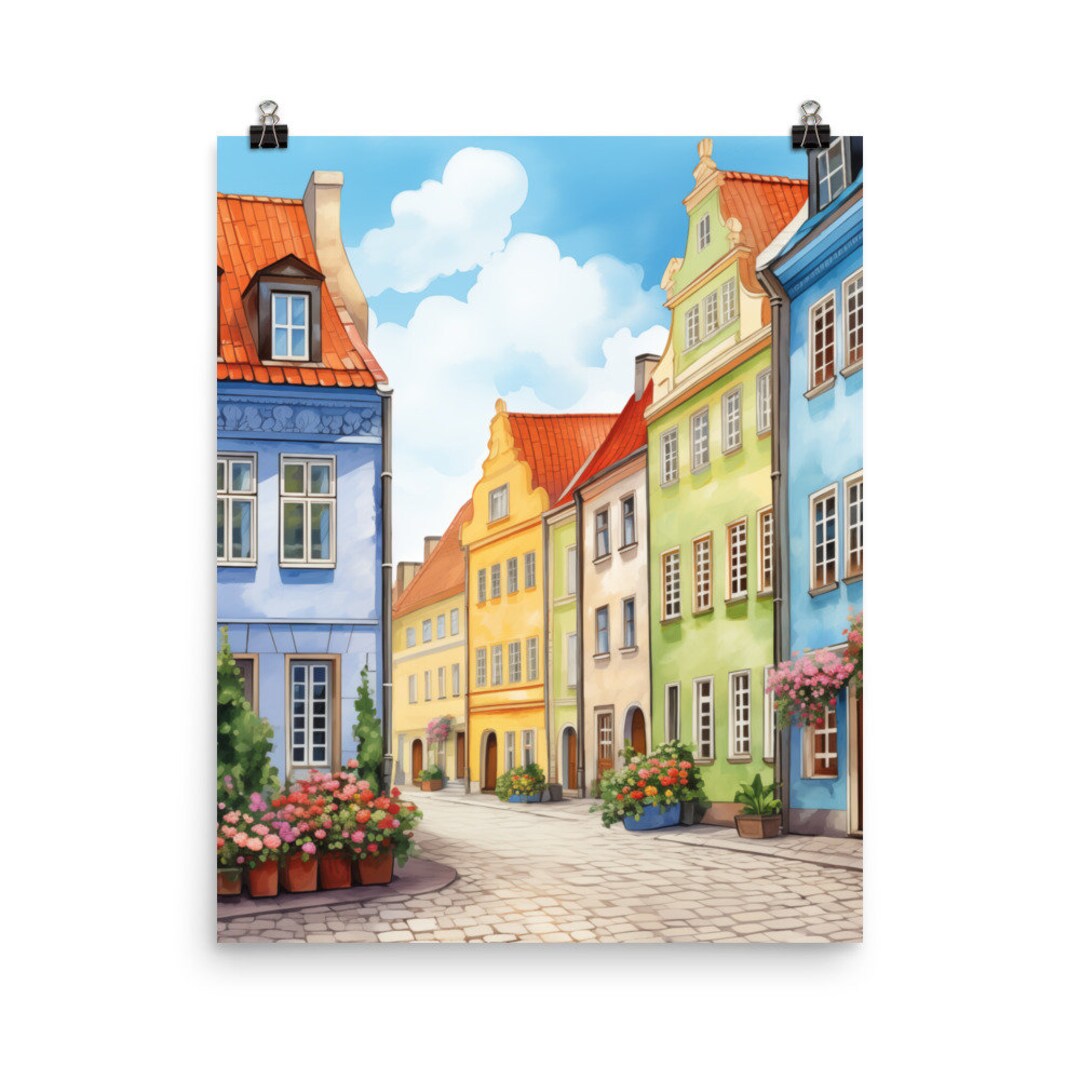 Stockholm Watercolor Print | Sweden Travel Gift | Swedish Wall Art ...