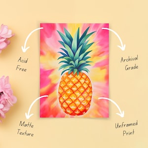 Pineapple Watercolor Print | Fruit Wall Art | Food Poster | Pineapple ...