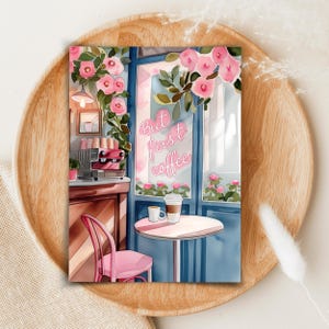 But First Coffee Watercolor Print | Coffeeshop Wall Art | Cafe Decor ...