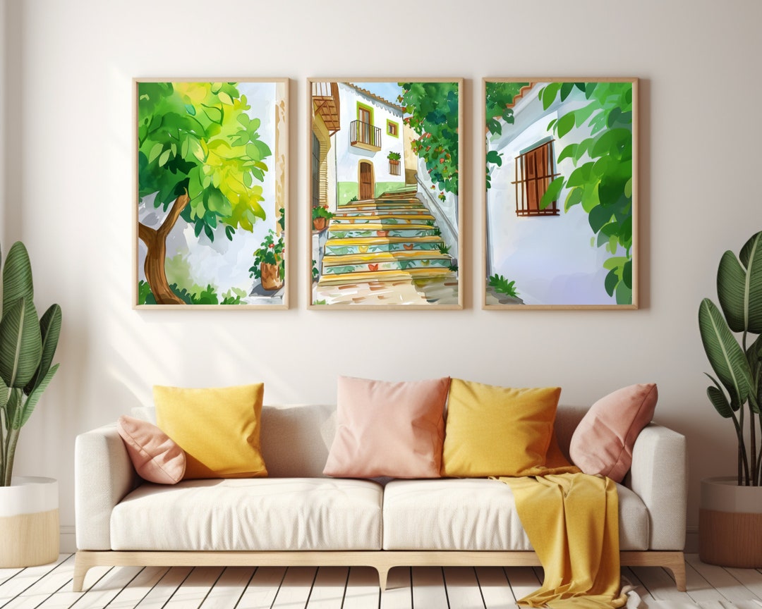 Begur Watercolor Print | Set of 3 | Spain Travel Gift | Costa Brava ...