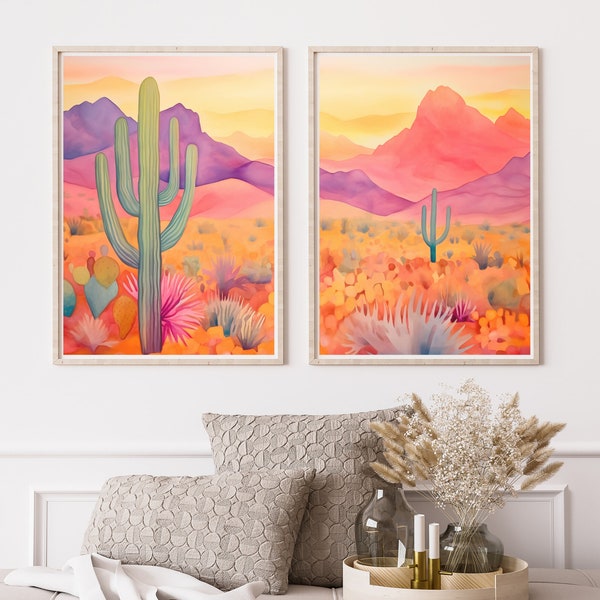 Desert Watercolor Print - Etsy