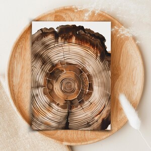 Tree Ring Watercolor Print | Earthy Wall Art | Natural Wood Decor ...