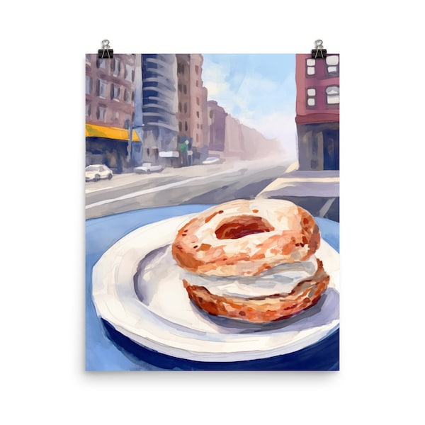 New York Bagel Art Print - Etsy