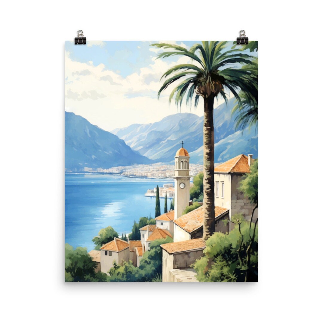 Kotor Watercolor Print | Montenegro Gift | Adriatic Sea Decor | Balkan ...