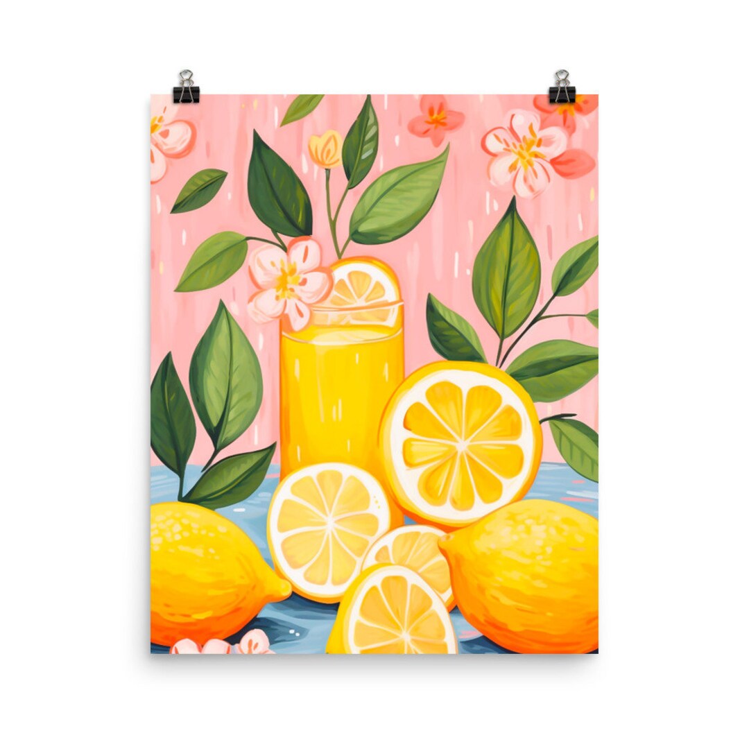 Lemonade Watercolor Print Lemons Painting Lemons Poster Lemon Art Gift ...