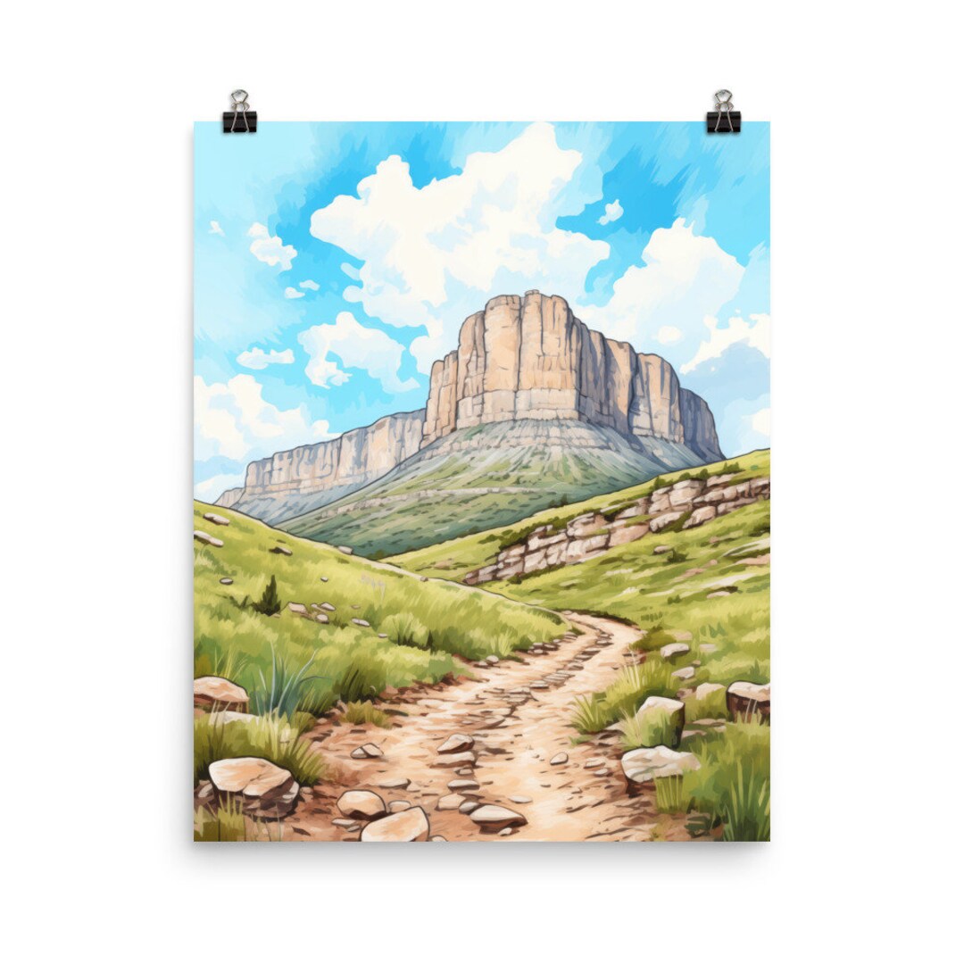 Guadalupe Mountains National Park Watercolor Print | Texas Gift ...