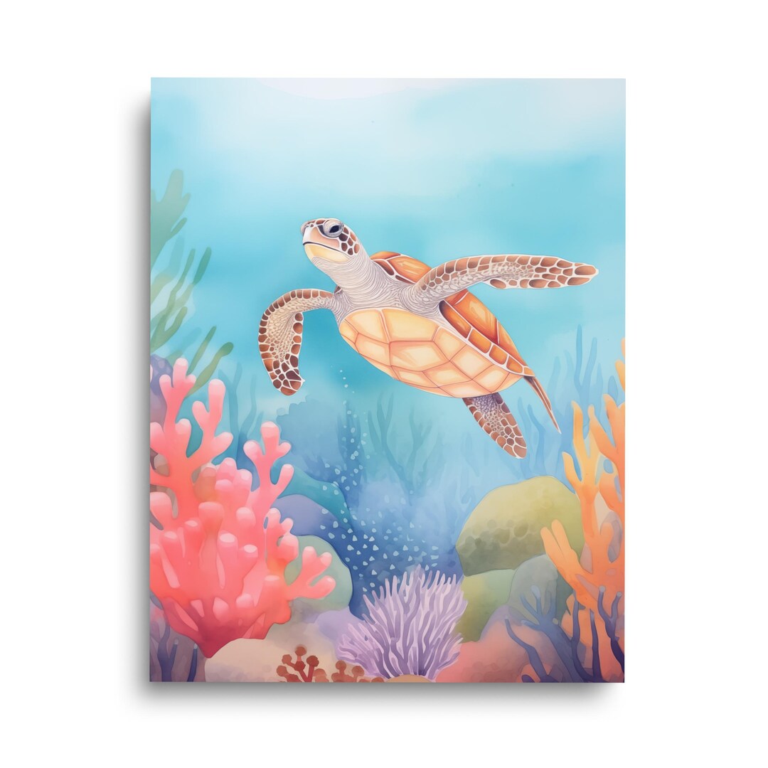 Sea Turtle Watercolor Print | Marine Life Wall Art | Wildlife ...