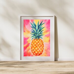 Pineapple Watercolor Print Fruit Wall Art Food Poster Pineapple Art ...