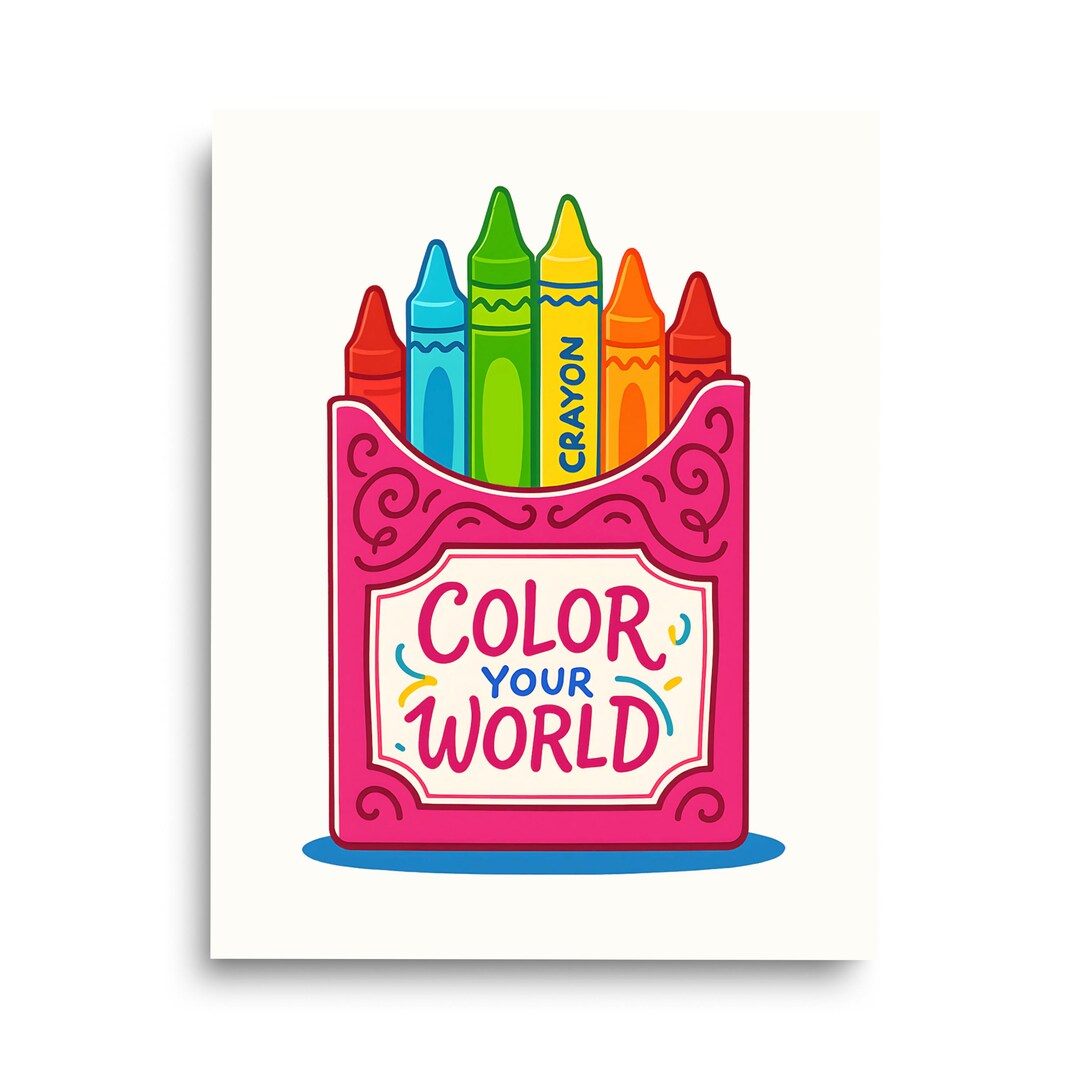 Color Your World Crayon Box Print | Classroom Wall Art | Art Class ...