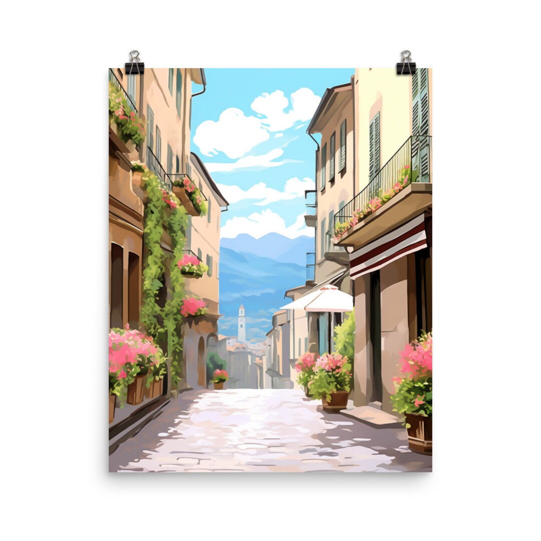 Milan Watercolor Print | Italy Travel Gift | Italian Street Wall Art ...