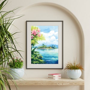 Belize Watercolor Print | Caribbean Wall Art | Tropical Home Decor ...