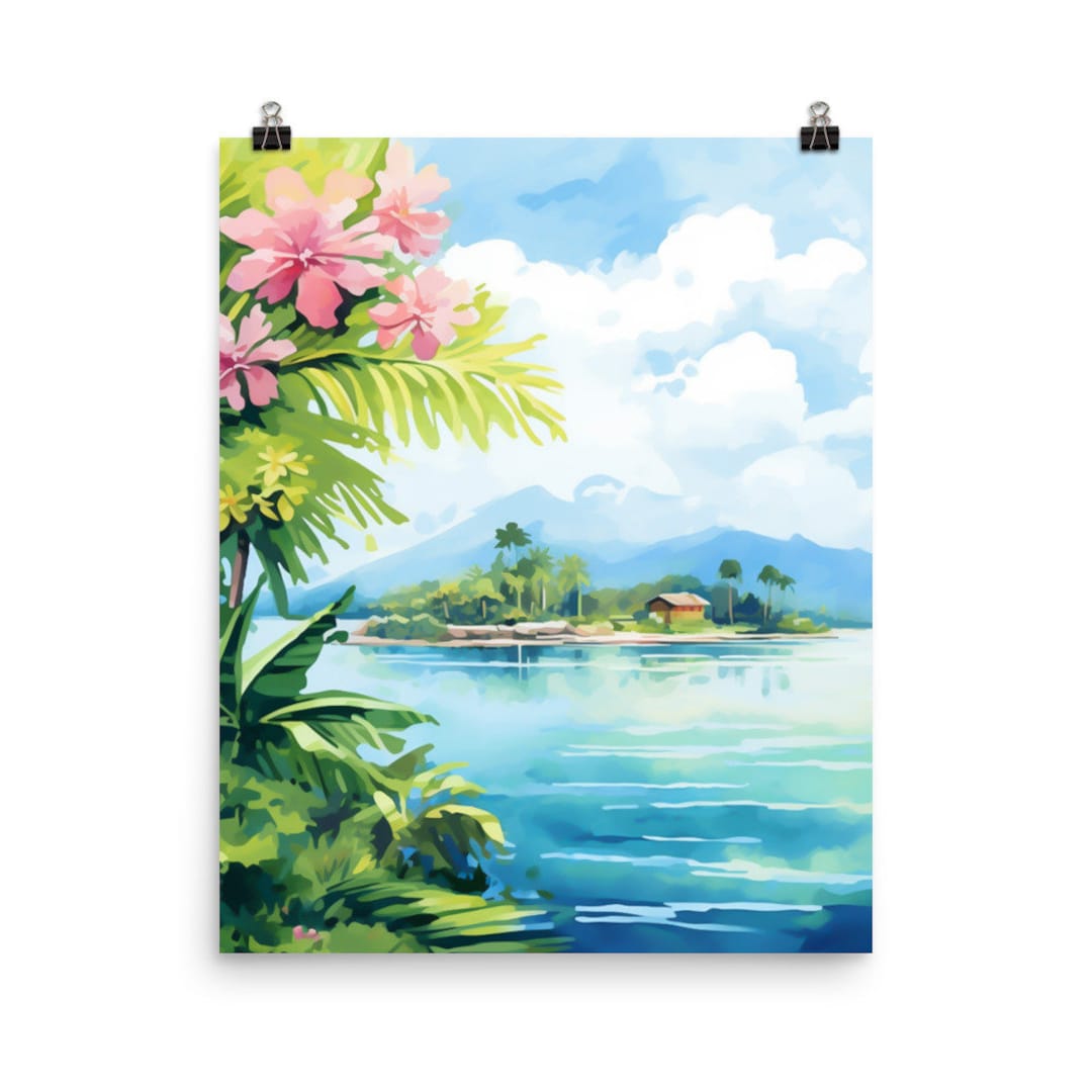 Belize Watercolor Print | Caribbean Wall Art | Tropical Home Decor ...