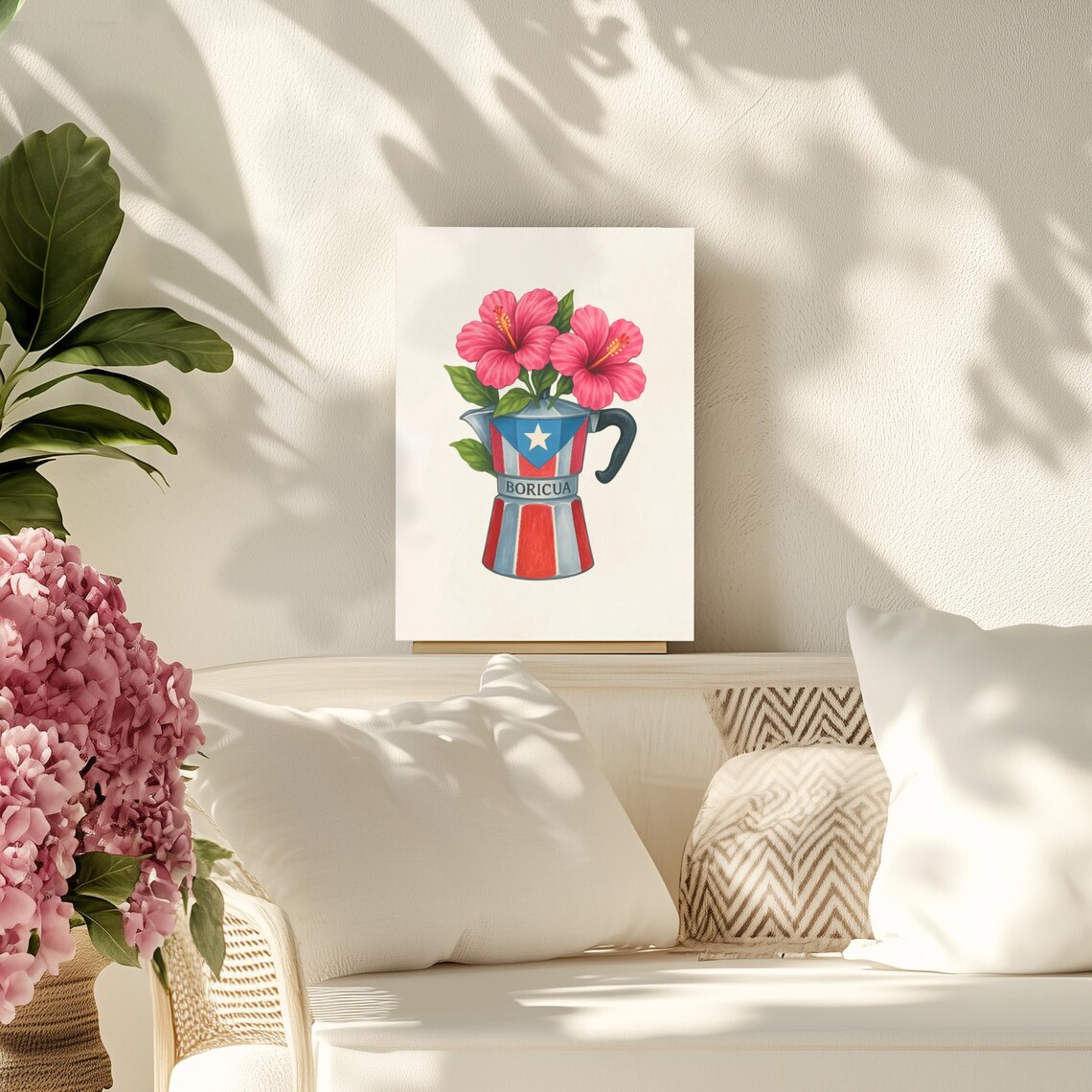 Boricua Greca Coffee Pot Watercolor Print, Puerto Rican Kitchen Art ...