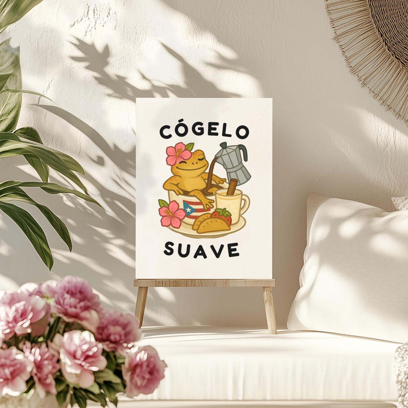Cogelo Suave Coqui Print, Puerto Rican Coffee Art, Boricua Kitchen ...