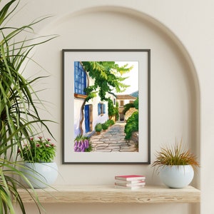 Cadaques Watercolor Print | Spain Travel Gift | Spanish Countryside ...