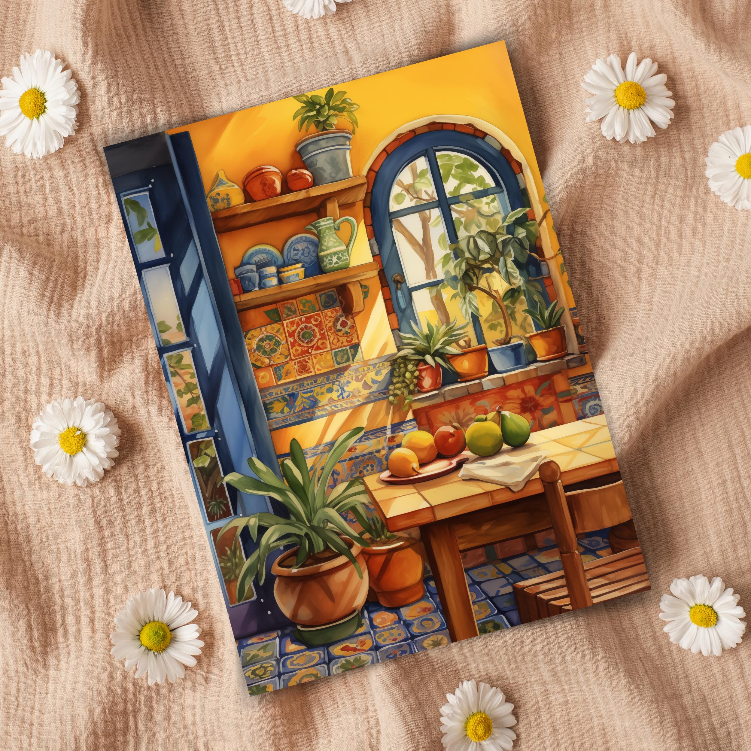 Mexican Kitchen Watercolor Print, Traditional Latin Home Decor, Mosaic ...