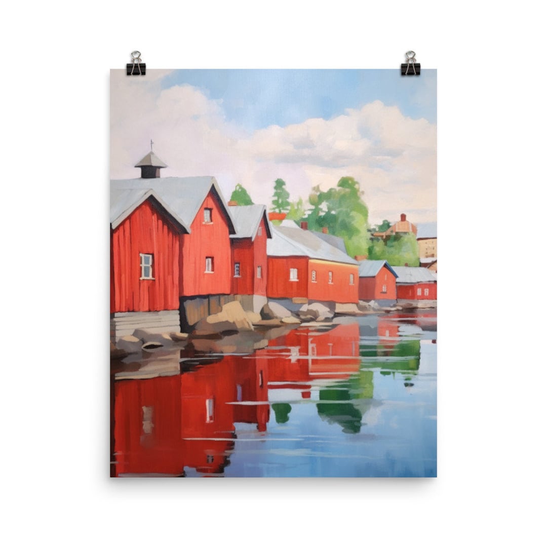 Porvoo Watercolor Print | Finland Gift | Finnish Decor| Uusimaa ...
