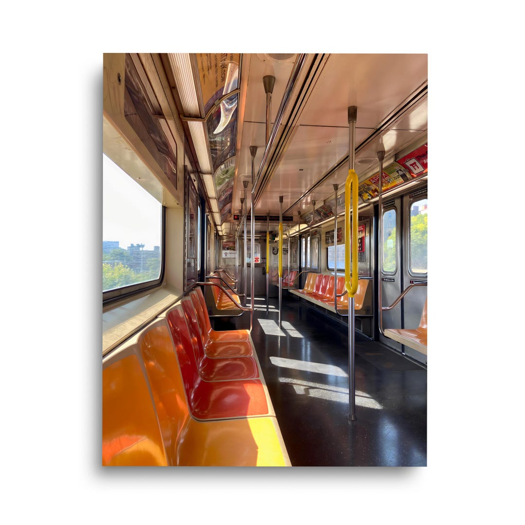 NYC Subway Seat Vintage Photo Print | NYC Poster | New York City Travel ...