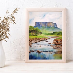 Mount Roraima Watercolor Print, Venezuela Wall Art, South America ...