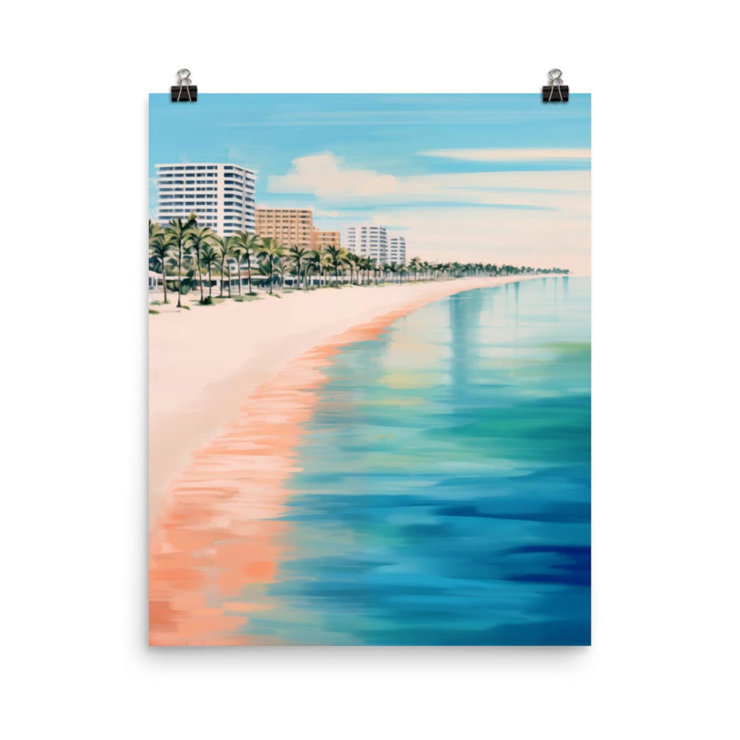 Clearwater Beach Watercolor Print: Florida Coastal Wall Art, Seaside ...