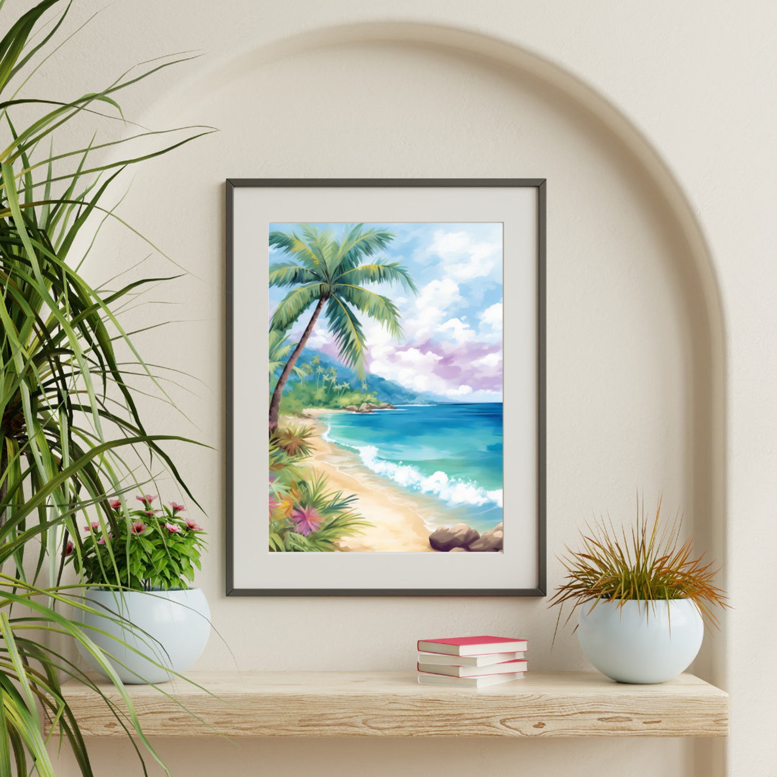 St. Lucia Watercolor Print, Caribbean Beach Art, Turquoise Water Poster ...